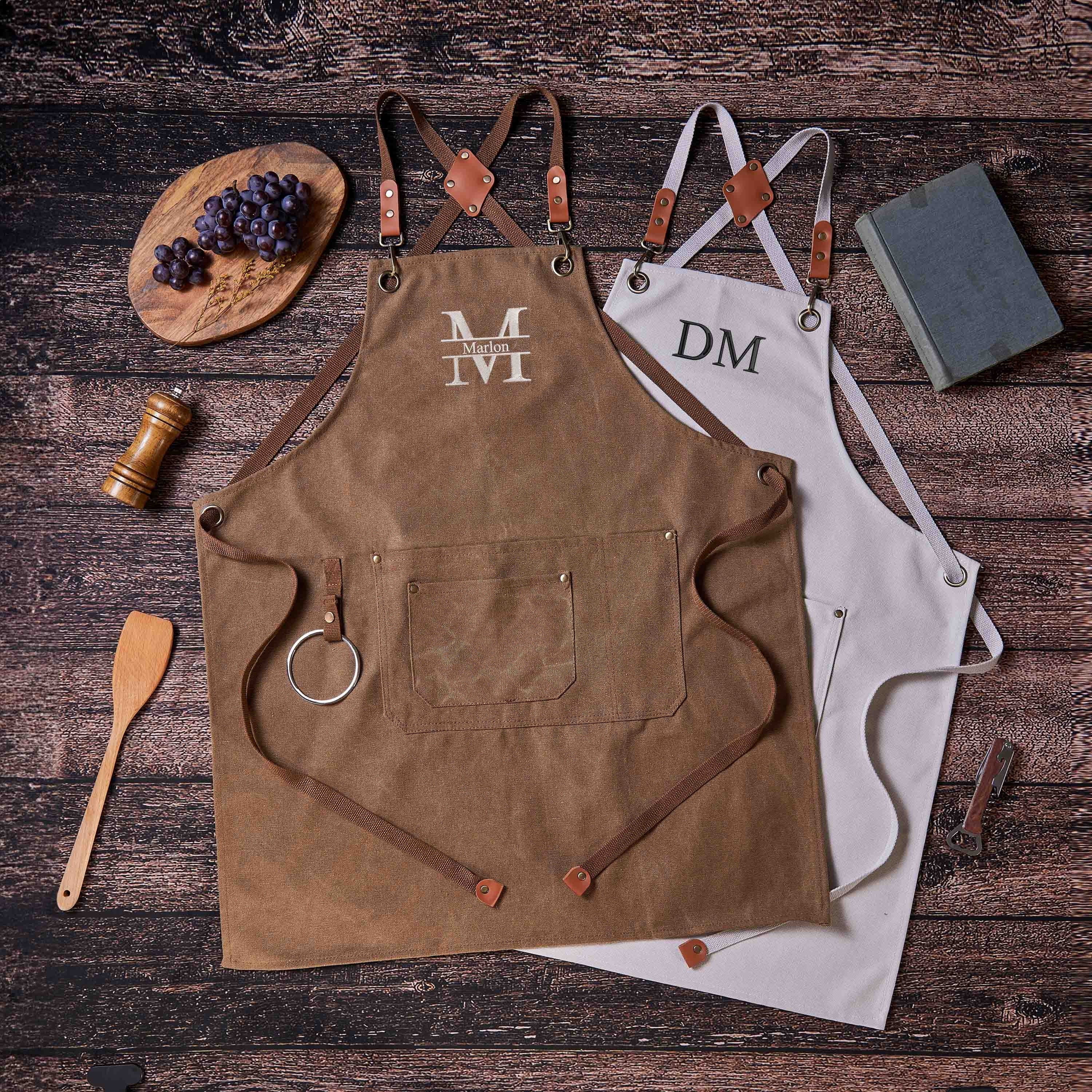 Personalized Bar Apron, Canvas Workshop Apron with Pockets ...